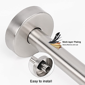 NearMoon Shower Arm, Extra Fixed Arm with Flange, Stainless Steel Wall-Mounted ShowerHead Arm (20 Inch, Brushed Nickel)