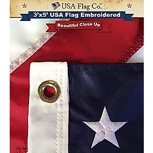 American Flag by USA Flag Co. is 100% American Made: The Best 3x5 Embroidered Stars and Sewn Stripes, Made in the USA (3 by 5 Foot)