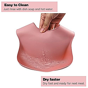 GODR7OY Silicone Baby Bib, BPA Free Waterproof Bibs, Adjustable 3PCS (Girls)