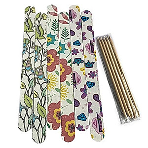 Double Sided Nail Files - Pack of 6 Emory Board Buffering Files Professional Manicure Pedicure Beauty Tools for Shaping and Filing Beautiful Nails (Small)