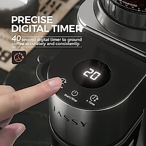Burr Coffee Grinder Electric,Touchscreen Coffee Grinder,24 Grinding Settings Electric Coffee Bean Grinder with Timer Setting for Espresso/Drip