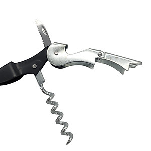 Handy Housewares Waiter's Corkscrew Wine Bottle Opener - Built In Cork Remover & Foil Cutter (1)