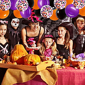 Halloween Latex Balloons 70Pack, 12inch Black Orange White Confetti Hocus Pocus Ballons for Halloween Birthday Hocus Pocus Party Decorations…