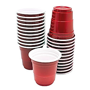 Red Jr. Mini Red Solo Shot Glasses, Mini Shooters for Jello Shots: 24 Pack