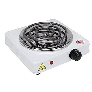 ANGGREK Electric Coil, 1000W Electric Hot Household Mini Portable Electric Stove Heater Heating Plate for Coffee Tea White (US Plug 110V)