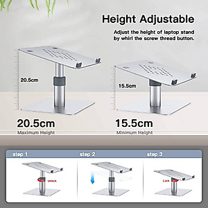 M&HONG Laptop-Ständer drehbar höhenverstellbar um 360 Grad ergonomischer Computer-Ständer Notebook-Halter für Schreibtisch kompatibel mit MacBook Dell XPS Lenovo mehr 10-16 Zoll Laptops