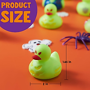 JOYIN 12 PCS Halloween Glow Ducks Bath Toys, Rubber Duckies for Trick or Treating Goodie Bag Fillers, Glow in The Dark Ducky Duck for Halloween Party Favors Decorations School Classroom Prizes