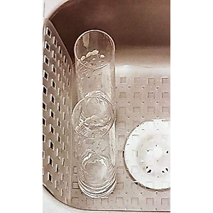 SET OF 2 - Clear Sink Mat Basin Protector, Perforated Design
