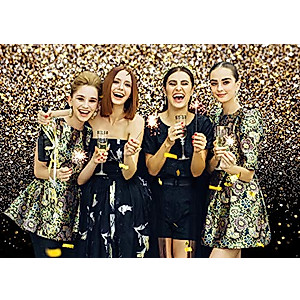 SJOLOON Black and Gold Backdrop Golden Spots Backdrop Vinyl Photography Backdrop Vintage Astract Background for Family Birthday Party Newborn Studio Props 11547(10x8FT)