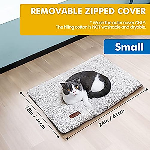 Self Warming Cat Bed Self Heating Cat Dog Mat 24 x 18 inch Extra Warm Thermal Pet Pad for Indoor Outdoor Pets with Removable Cover Non-Slip Bottom Washable