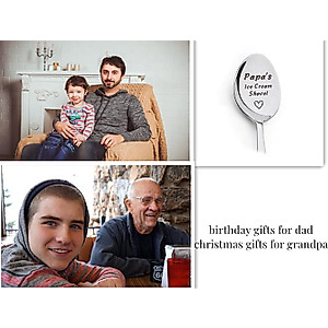 Grandpa Christmas Gifts from Grandson Granddaughter to Papa Ice Cream Spoon Gifts for Grandfather Birthday Gifts for Father Dad Gifts from Son Daughter