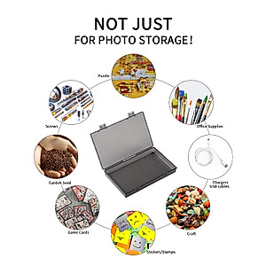 iBune Large 4" x 6" Photo Storage Box, 18 Inner Photo Cases Store up to 1800 Photos, Photo Organizer Cards Craft Keeper with Handle for Photo Puzzles Cards Seed Packets, Black