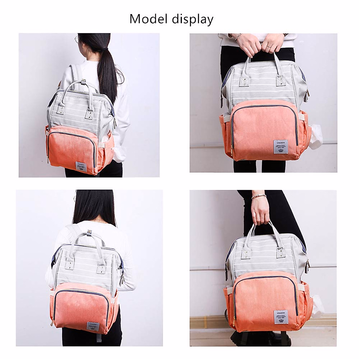 Armbq Diaper Bag Backpack Waterproof Multi-Function Diaper Bag for Baby Care Travel Essentials Baby Bag for Mom Large Capacity Purple