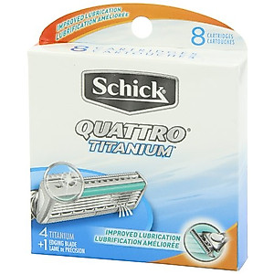 Schick Quattro Titanium Razor Blade Refills for Men - 8 Count