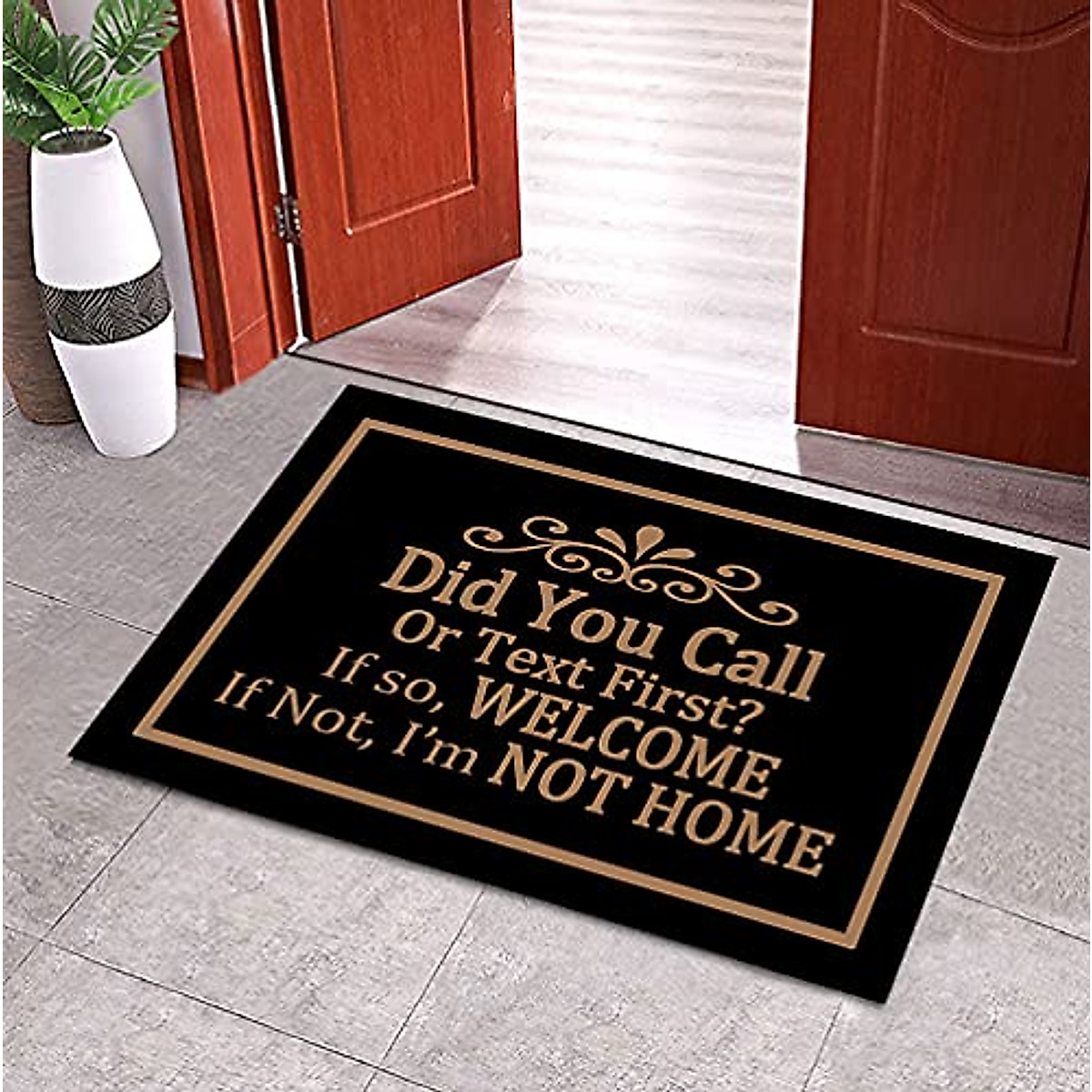DAYLIPILLOW Did You Call or Text First Doormat - Welcome Mat Did You Call First Doormat Funny Floor Door Mat Area Rug Entrance Mats Housewarming Gift 23.6" x 15.7"