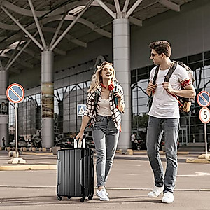 Merax Suit Case Expandable Spinner Luggage with TSA and Reinforced Corners, Lightweight Carry On Luggage 20" 24" 28" Suitcases (24 inch, Black)