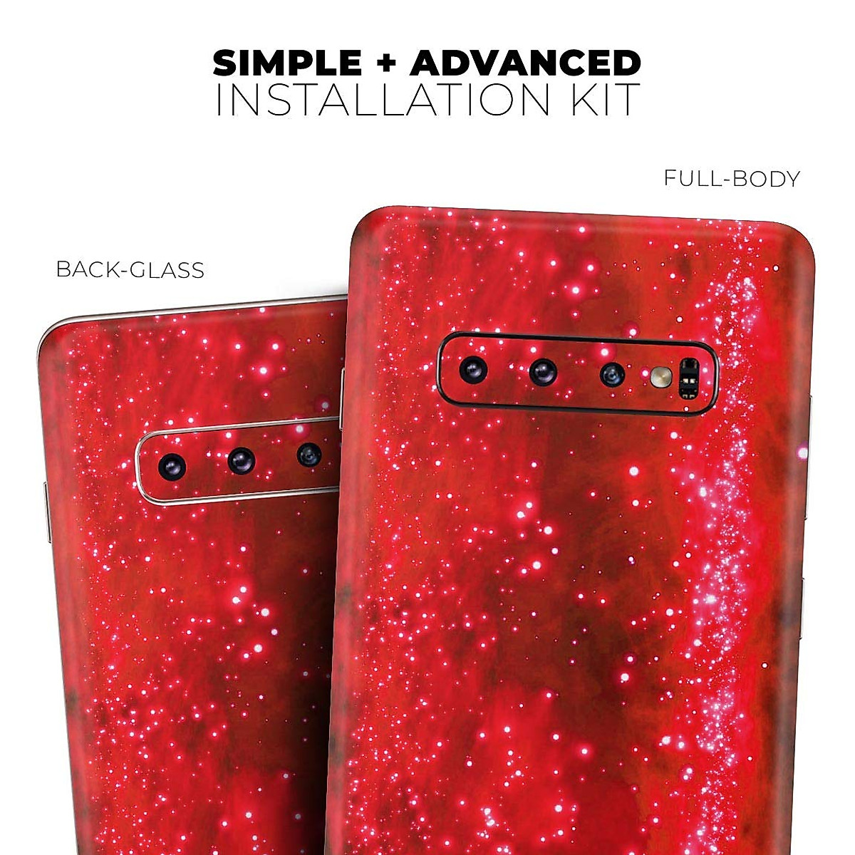 DesignSkinz Glowing Bright Red Orbs of Light Protective Vinyl Decal Wrap Skin Cover Compatible with The Samsung Galaxy S20 (Screen Trim & Back Glass Skin)
