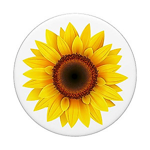 Sunflower Decor Girasol yellow Sun Flower White Background PopSockets Swappable PopGrip