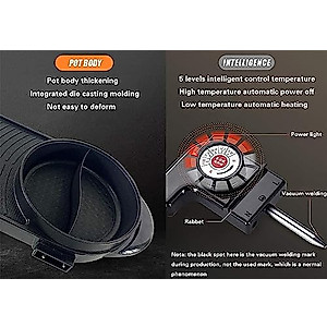 Electric 2 in 1 Grill with Shabu Shabu Hot Pot. Multifunctional Indoor Teppanyaki Korean BBQ Capacity for 2-10 People