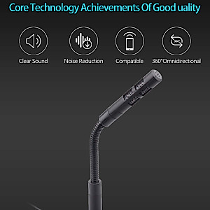 USB Microphone for Computer, Gojiny USB Condenser Microphone 360 Deagree Flexible Goosenecks Microphone for PC Desktop Laptop Meeting Office Recording Podcasting