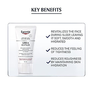 Eucerin Replenishing Skin Relief Face Cream (with 5% Urea) (50ml, Dermatalogical Skincare, Fragrance Free) by Eucerin