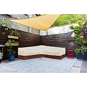 Westblue Outdoor Sectional Cover-V-Shaped Patio Furniture Covers Waterproof Rip-Stop Anti-UV 600D Heavy Duty Outdoor Couch Cover with 3 Air Vent Sofa Cover 90''L 33.5''D 31''H