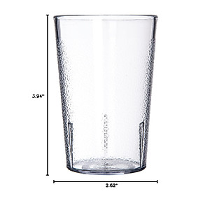 CFS 55268107 Stackable ShatterResistant Plastic Tumbler, 8 oz., Clear (Pack of 6)