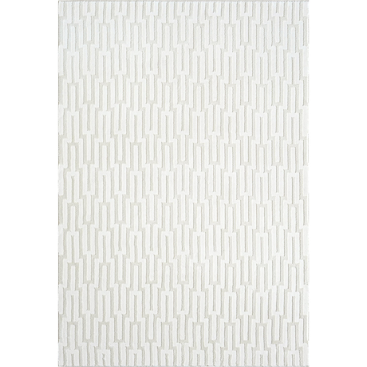 Abani Cream Area Rug for Living Room, Bedroom -Geometric Pattern - 8 x10 -Durable & Easy to Clean
