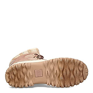 Skechers Women's Waterproof Cold Weather Boot Snow, Natural/Pink, 10