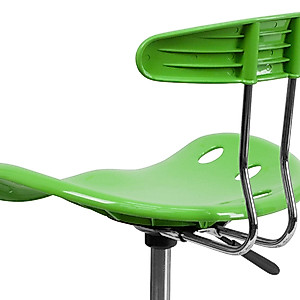 Flash Furniture Elliott Vibrant Apple Green and Chrome Swivel Task Office Chair with Tractor Seat