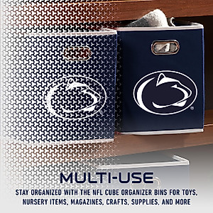 Franklin Sports Storage Bin - Made to Fit Storage Bin Shelf Organizers - 10.5" x 10.5" - College Officially Licensed White