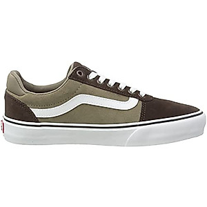 Vans Unisex Ward Deluxe Retro Suede - Low Platform Lace-up Sneaker - Brown/White Women 12 Men 10.5