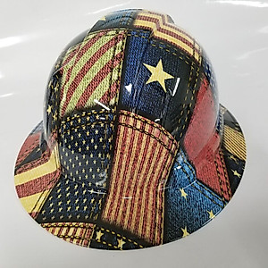 Wet Works Imaging Customized Pyramex Full Brim American Patchwork Hat with Ratcheting Suspension