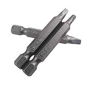 Wolfride 3 Set of 3pcs Square Head Screwdriver Bits 1/4-Inch Shank Magnetic Square Drive Bits Set| SQ1 SQ2 SQ3, 2-Inch Length