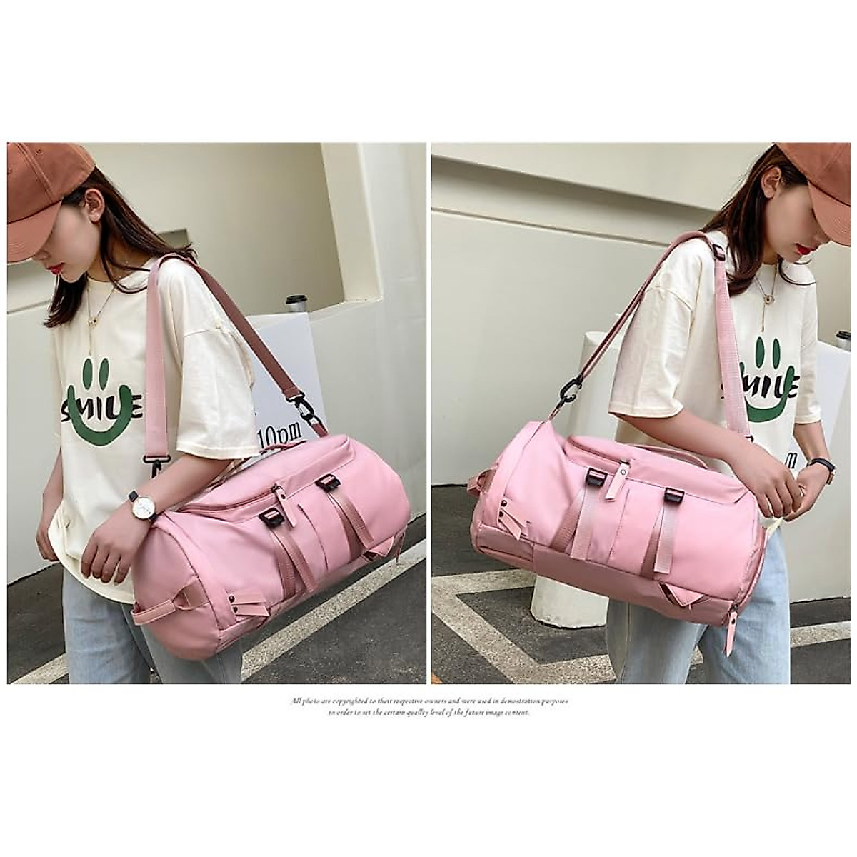 RESPEEDIME Unisex Travel Duffed Tote Bag Waterproof Fold-able And Expandable Backpack With Shoes Compartment Overnight Daypack For Swim Sports Gym Bag