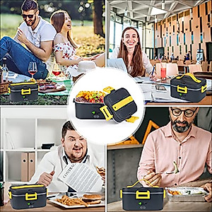 Vovoir 1.8L Large Electric Lunch Box,75W 110V/12V/24V 3 in 1 Portable Food Warmer Lunch Heater for Car Truck Home Work,Heated Lunch Boxes for Adults-Leak Proof
