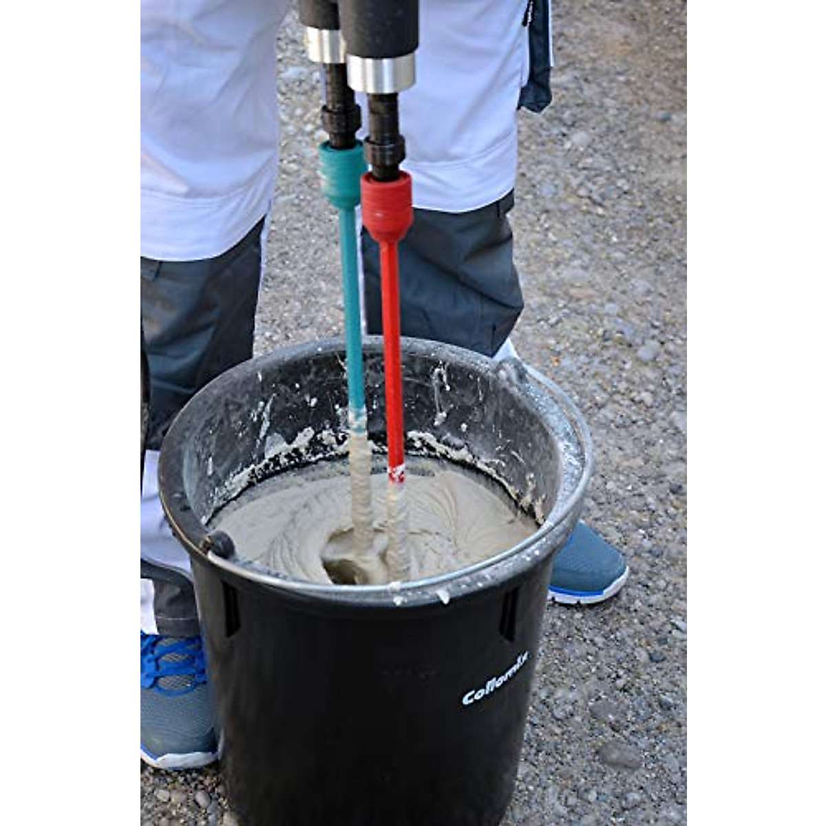 COLLOMIX Universal Mixing Paddles - MKD Series 8.3" Double Mud Mixer Drill Bit Set also for Concrete, Mortar, Epoxy and All Other Materials & HEXAFIX connection - MKD140HF