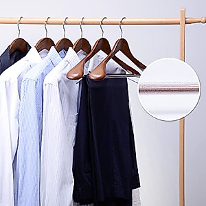 Nature Smile Luxury Wooden Suit Hangers 6 Pack Wood Coat Hangers Jacket Outerwear Shirt Hangers,with Extra-Wide Shoulder, 360 Degree Swivel Hooks & Anti-Slip Bar with Screw(Retro Color)