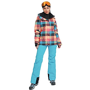 Women's Waterproof Ski Jackets Pants Set Windproof Ladies Snowboard Jakets Colorful Printed Snowsuit
