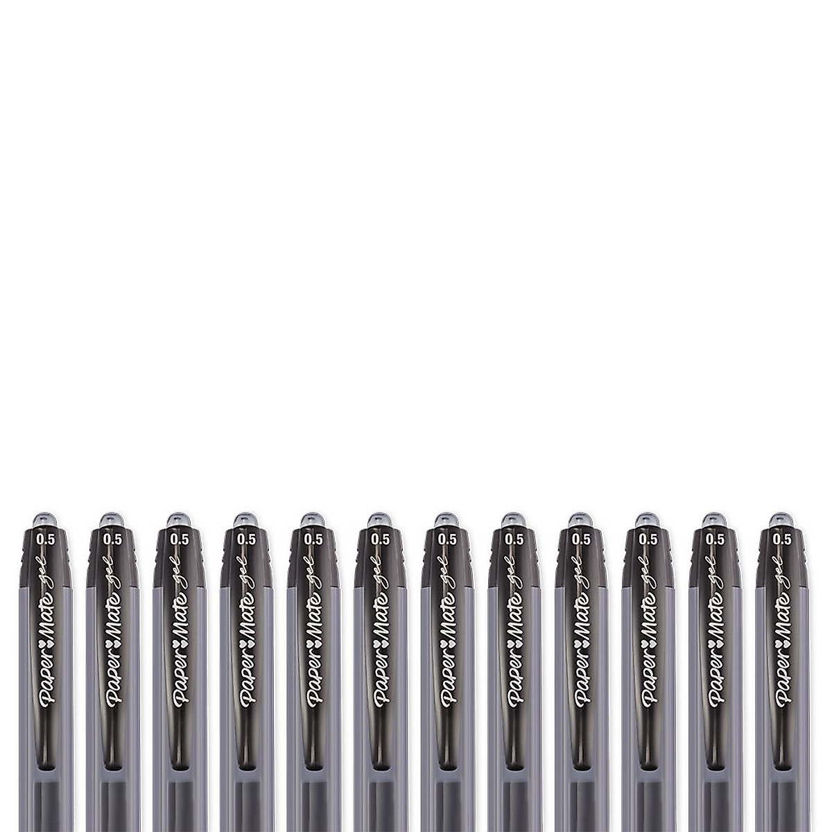 Paper Mate Gel Pens, Fine (0.5mm), Black, 12 Count