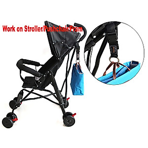 PACMAXI Stroller Hook, 2 Pack Multi Purpose Organizer Hooks Clip for Stroller, Wheelchair, Rollator, Walker (Black)