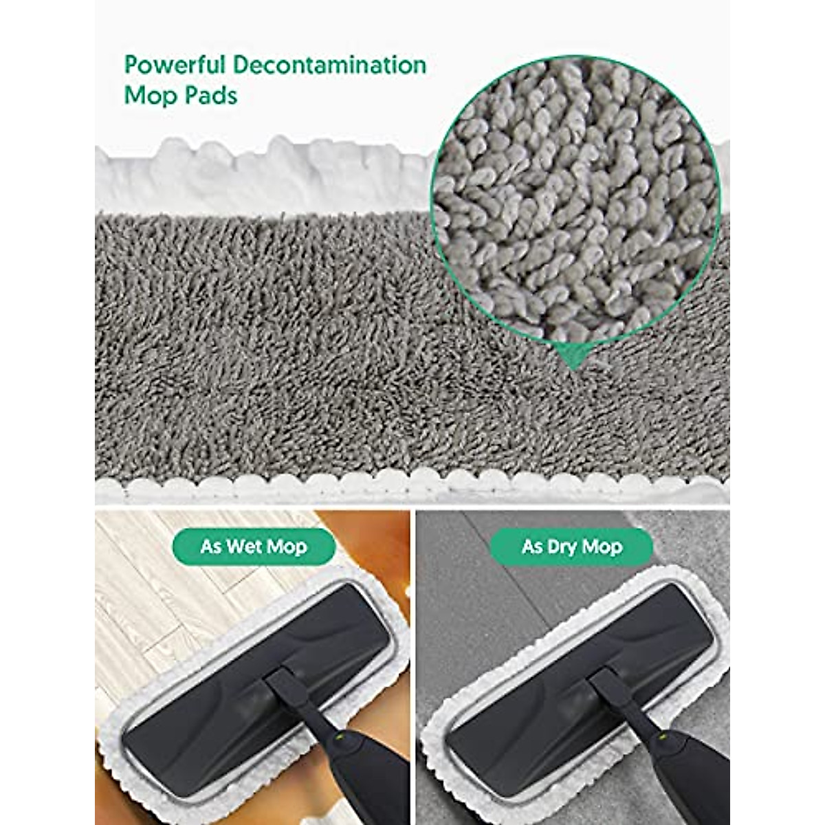 Reusable Mop Pads Compatible with Swiffer PowerMop, Power Mop Refill Pads Microfiber Mop Pads Replacement, 16x6.7Inch Washable Floor Mop Pads Refills Mop Heads for Floor Cleaning, 5 Pack