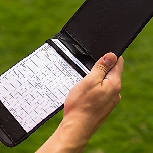 Callaway Leather Golf Scorecard Holder, Black, 7" x 4.25"