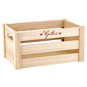 Storage Boxes - Heartfelt Collection - Set of 2 Farmhouse Style Nesting Wood Storage Crates, Small and Large, Grateful