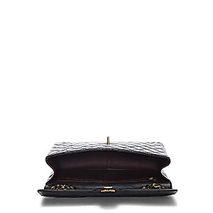 CHANEL, Pre-Loved Black Quilted Lambskin Half Flap Jumbo, Black