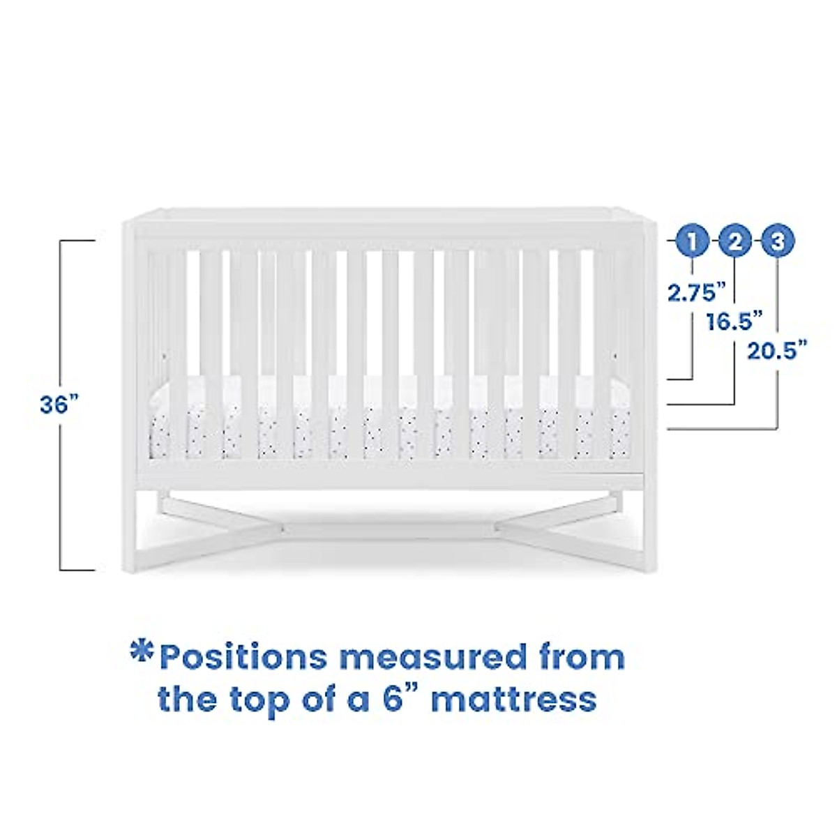 Delta Children Tribeca 4-in-1 Baby Convertible Crib, Bianca White