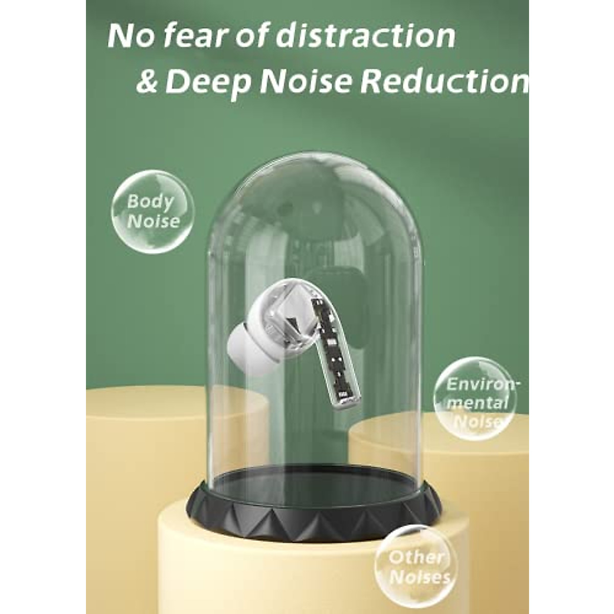 PIVADA Wireless Earbuds, Air Pro Bluetooth 5.3 Headphones 30H Playtime Charging Case, IPX7 Waterproof Earphones with Mic for Android iOS Cell Phone Computer Laptop Sports