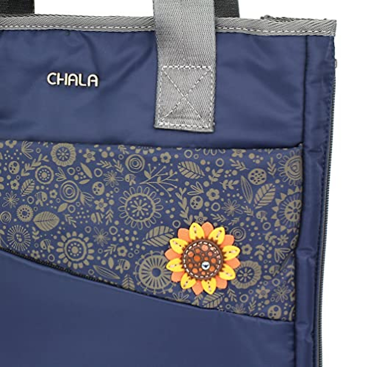 CHALA CV-Venture Zip-Around Tote - Sunflower - navy