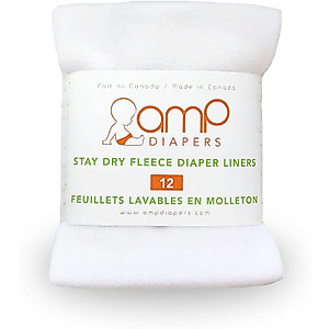 AMP Diapers Stay Dry Fleece Diaper Liners 1 Count (Pack of 1)