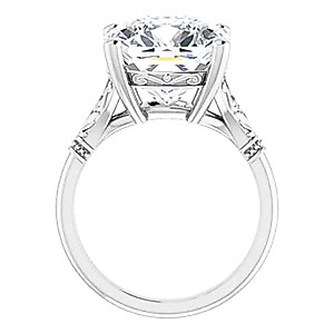 Cushion Moissanite Engagement Ring Set 7 CT Handmade 18K Solid White Gold Ring for Women Solitaire Colorless Diamond Anniversary Halo Bridal Wedding Rings Proposal Gift VVS1 Colorless